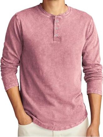 Generic Polo r&eacute;tro vintage &agrave; coupe classique pour homme, v&ecirc;tement de travail d&eacute;contract&eacute;, chemise l&eacute;g&egrave;re et respirante, tunique de vacances, rose, XXL