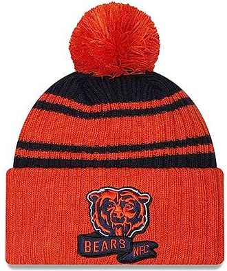 New Era Chicago Bears NFL 2022 Sideline Sport Knit Orange Blue Beanie - One-Size