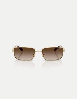 Vogue Lunettes de soleil irr&eacute;guli&egrave;res avec verres marron - Dor&eacute; p&acirc;le