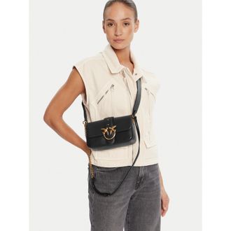 Pinko Handtasche PINKO Love One Mini Slouchy Fl PE 25 PLTT 104340 A0QO Schwarz
