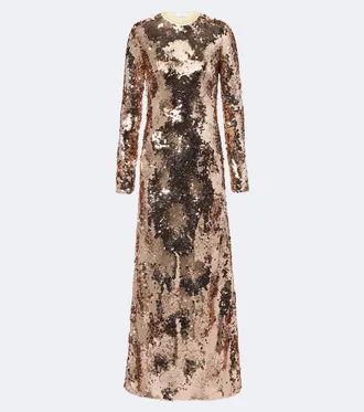 Paco Rabanne Robe longue &agrave; sequins