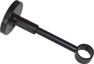 Gardinia Träger mit Metallmontageplatte für Gardinenstange, 1-läufig, Geschlossen, Inkl. aller Montage-Teile, Serie Chicago, Ø 20 mm, Metall, Schwarz-matt