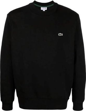 Lacoste Sweat homme SH9608 noir col rond coton biologique Classic Fit AI23, Noir, XL