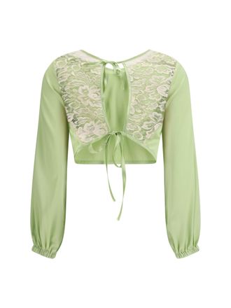 Kristina Ti Womens V-Neck Silk Blouse Apple Outer: Shirt
