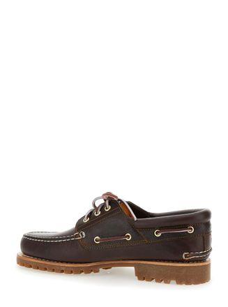 Timberland Mens Loafers Brown Leather Low Block Heel