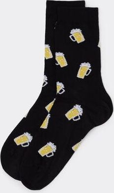 Calzedonia Baumwollsocken Für Herren Mit Biermotiven Schwarz