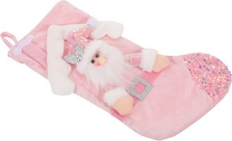 TOPBATHY Rosarote Weihnachtsstrümpfe Mit Pailletten-Design Cartoon-Motiv Für Junge Mädchen Wiederverwendbare Geschenktüte Für Weihnachtsdekoration Und Party-au