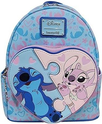 Loungefly Disney Mini sac &agrave; dos Stitch et ange Coeur - Marchandise officielle