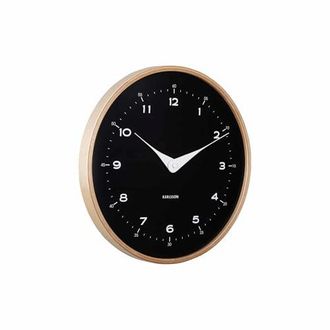 Karlsson Osado Dome Horloge murale ronde en contreplaqu&eacute; Noir &Oslash; 30 cm