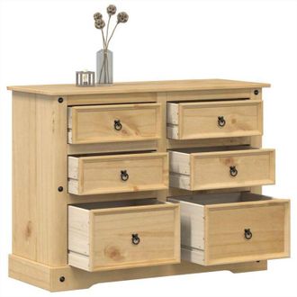 vidaXL Kommode Corona 112x48x91 cm Massivholz Kiefer Vidaxl