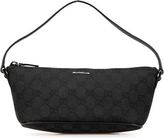 Gucci sac port&eacute; &eacute;paule Boat en toile GG (2000-2015) - Noir