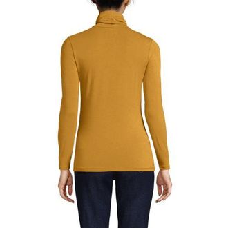 Lands End Rollkragenshirt aus Baumwoll/Modalmix, Damen, Gr&ouml;&szlig;e:36-38 regular, Gelb, Baumwolle/Elasthan/Baumwolle Modal, by Lands End
