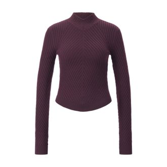 Victoria Beckham Rippstrick Langarmshirt mit Stehkragen