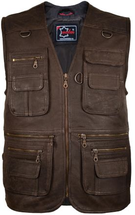 MDM Herren Jagd Lederweste in braun (6XL)