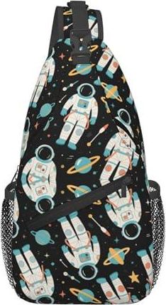 Generic Casual Sacoche Homme Bandouliere Art plan&eacute;taire des astronautes de lespace Sac Bandouli&egrave;re Multifonction Sac DEpaule pour Homme Cyclisme Camping