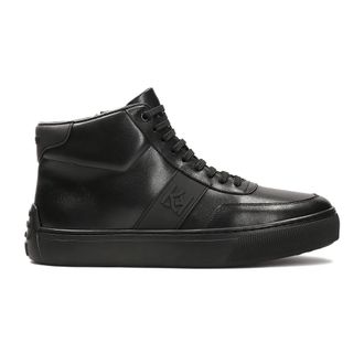 Kazar Homme, Chaussures, Noir, Taille: 41 EU Baskets en cuir avec haut haut et design monogramm&eacute;