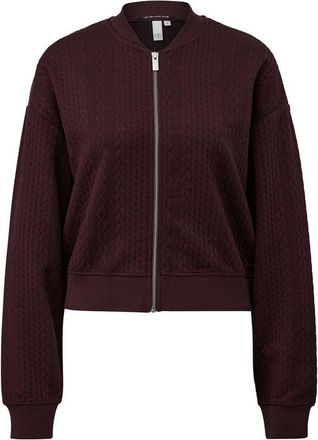 QS by s.Oliver Sweatjacke Sweatshirt Sweatshirtjacke im Blousonstyle mit Zopfmuster