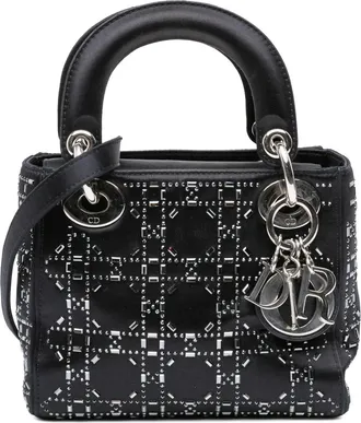 Dior Hobo Bags - Mini Satin Cannage Strass Crystal Embellished Lady - Gr. unisize - in Schwarz - für Damen