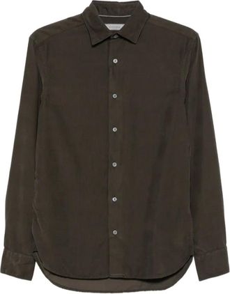 Canali Homme, Chemises, Brun, Taille: S Chemise en Velours C&ocirc;tel&eacute; Marron