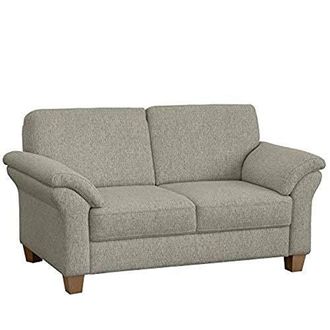 Cavadore 2-Sitzer Byrum / Gro&szlig;e 2er-Couch im Landhausstil mit Federkern / Passend zur edlen Sofagarnitur Byrum / 156 x 87 x 88 / Natur (Weiss-Beige)
