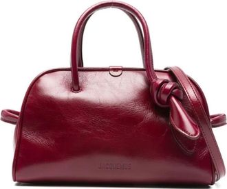 Jacquemus Hobo Bags - Curved Silhouette Burgundy Top Handle Handbag - Gr. unisize - in Rot - f&uuml;r Damen
