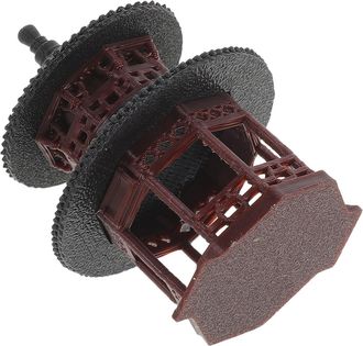 Happyyami Miniatur Chinesischer Pavillon aus Resin Stabile Detailreiche Mikrolandschafts-Dekoration f&uuml;r Bonsai Asiatische Gartenfigur Traditionelles Doppelkuppe