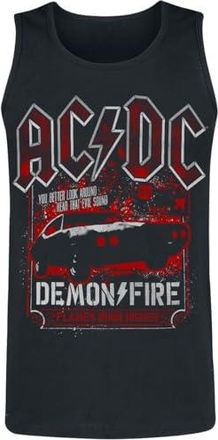 AC/DC Demon Fire Hell Homme Débardeur Noir M 100% Coton Regular/Coupe Standard