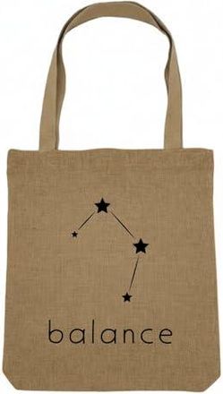 Fabulous Sac Shopping Tote Bag Aspect Lin - Balance Etoile Signe Astrologie Constellation Minimaliste - Sac de Courses Toile Epaisse 360g Beige Naturel Cabas P