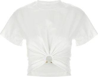 Paco Rabanne Femme, Tops, Blanc, Taille: 36 FR T-shirt avec piercing