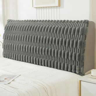 Generic Bettkopfteilbez&uuml;ge Moderner, Flauschiger, Staubdichter Pl&uuml;sch-Kopfteilbezug Verdickter, Weicher Stretch-Bett Kopfteil-Schonbezug Kopfteil Hussen Schla