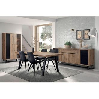 Altobuy CARSON - Ensemble S&eacute;jour Complet avec Table 230cm Pi&egrave;tement M&eacute;tal A