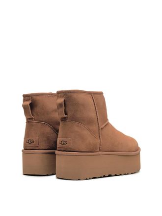 UGG Womens Classic Mini Platform Boots Brown Shoes >