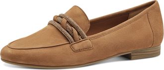 Marco Tozzi Damen Slipper aus Leder Elegant, Braun (Biscuit), 42 EU