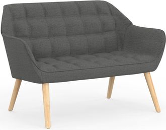 IDMarket Castille Banksofa mit anthrazitgrauem Stoffbezug