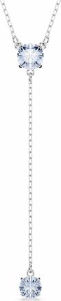 Swarovski Attract Y-Halskette, Rundschliff, Blau, Rhodiniert