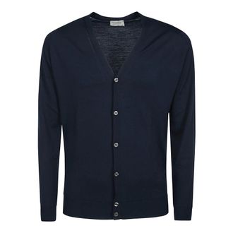 John Smedley Merinowolle Herren Cardigan - - Knitwear - Herren - Blau - S