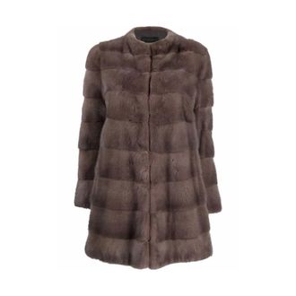 BLANCHA Brauner Nerzmantel - - Jackets - Damen - Braun - S