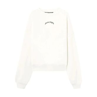 Palm Angels Back Curved Logo Loose Crew - - Sweatshirts & Hoodies - Herren - Wei&szlig; - L