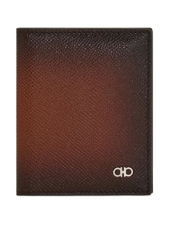 Ferragamo porte-cartes &agrave; logo Gancini - Marron
