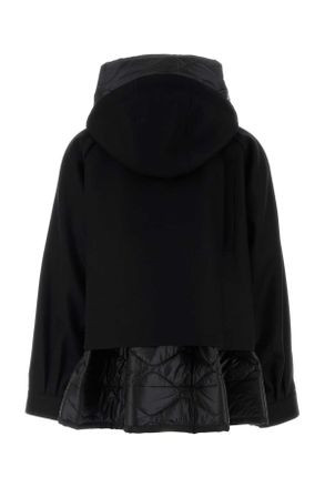 sacai Womens Black Nylon Jacket Giubbini