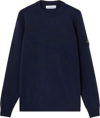 Stone Island Homme, Pulls, Bleu, Taille: 2XL Pull col rond avec &eacute;cusson logo