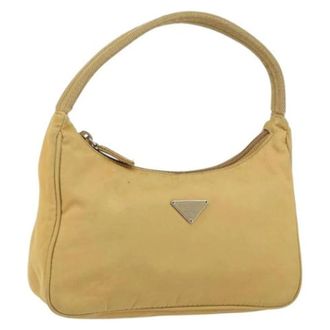 Prada Sac port&eacute; &eacute;paule Vintage en nylon Pre-owned - Femme - Pre-owned - Beige - Taille: ONE Size