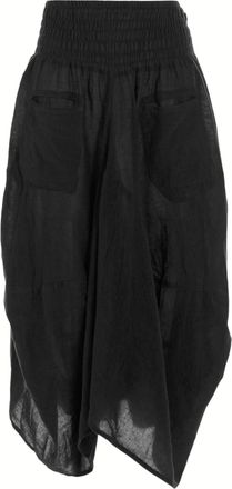 vishes Kn&ouml;chel-Langer Luftiger Damen Sommer-Rock Einfarbig Sommerr&ouml;cke schwarz 34-38