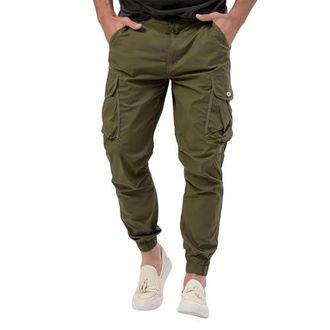 Generic Pantalon de jogging cargo pour homme, coupe ajust&eacute;e, pantalon de travail cargo &agrave; revers - Coupe fusel&eacute;e - Pantalon dext&eacute;rieur &agrave; taille &eacute;lastique avec 