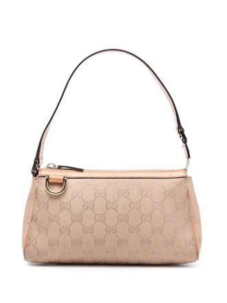 Gucci sac &agrave; main Abbey D Ring Pochette en toile GG (2000-2015) - Marron