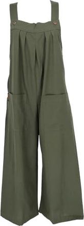 Guru Shop Salopette aérée, style ethnique, surdimensionnée, en coton, pour femme, vert olive, 36
