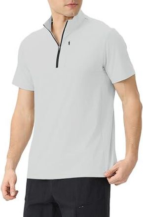 Generic Chemise de course &agrave; pied respirante &agrave; manches courtes pour homme - S&eacute;chage rapide - Couleur unie - &Eacute;l&eacute;gant - Extensible - Classique - L&eacute;ger - Pour le 