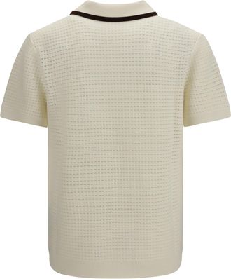 Casablanca Mens Textured Terry Polo Shirt White Cotton; Polyamide; Elastane T-shirts And Polos