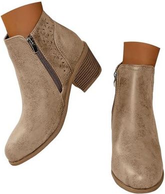 Generic Bottines pour femme &agrave; talon bas et &eacute;pais confortables - Pour lautomne - Bottines basses, 2, 42 EU