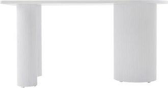 Selsey Esstisch Oval 150x90 cm Weiß, Moderner Minimalistischer Tisch mit Eleganter MDF-Tischplatte, Esstisch Ausziehbar für 4-6 Personen, Perfekt für Küche u